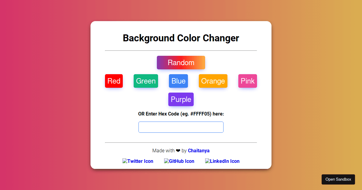 BG Color Changer - Codesandbox