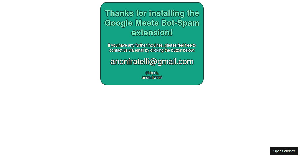 google meets bot-spam website - Codesandbox