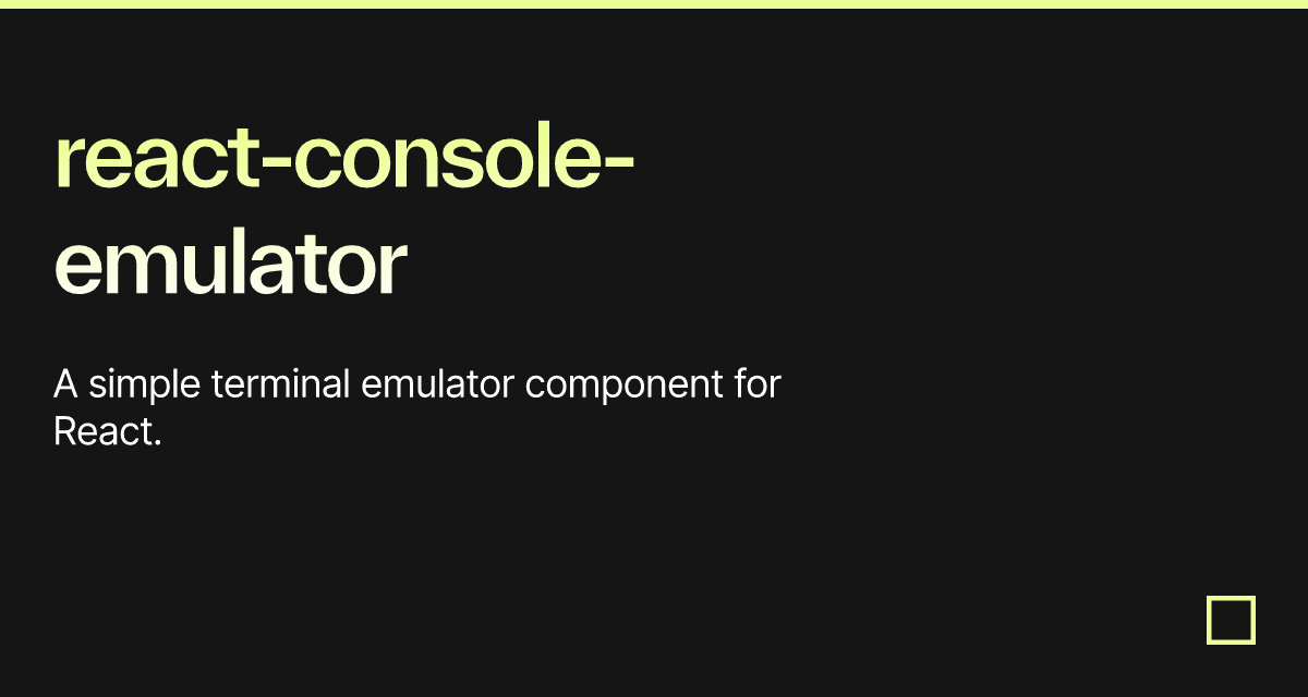 react-console-emulator - Codesandbox react-console-emulator - Codesandbox