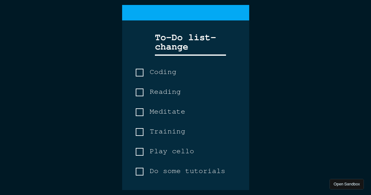 MizaelpV/Chek-list-only-css - Codesandbox