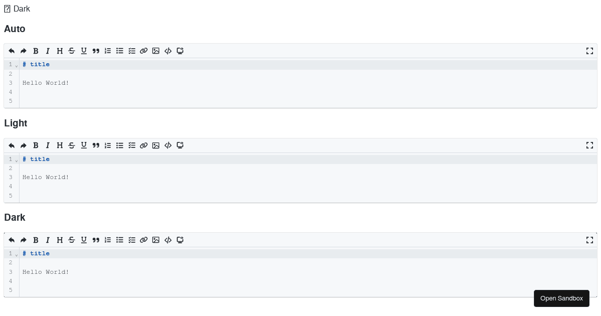 React Markdown Editor Uiwjsreact Markdown Editorissues205 Codesandbox 7518