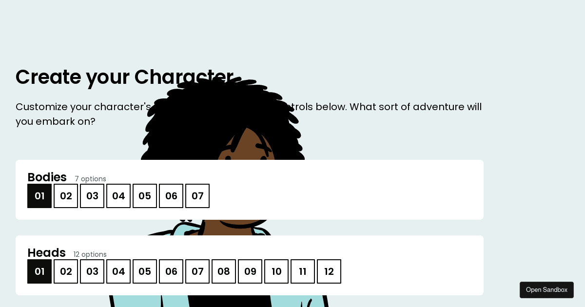 character-creator (forked) - Codesandbox