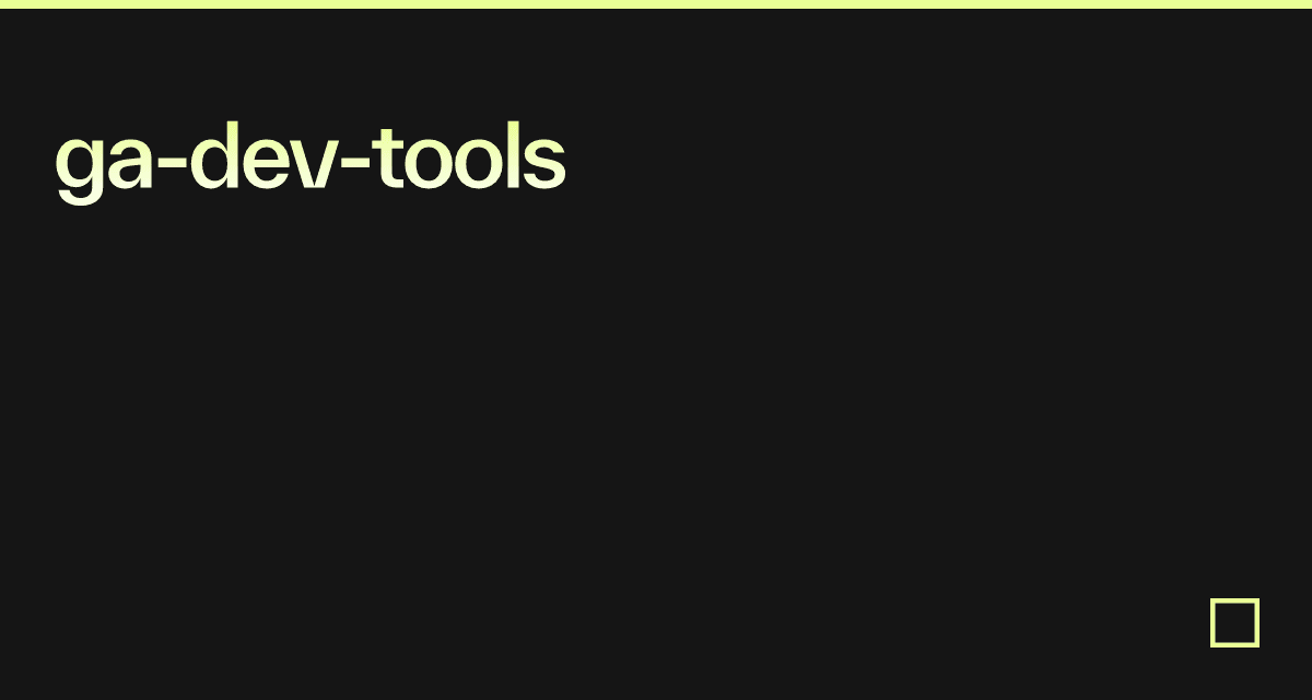 ga-dev-tools - Codesandbox