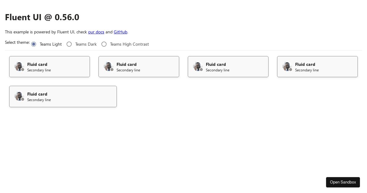 Fluent Ui Example Forked Codesandbox