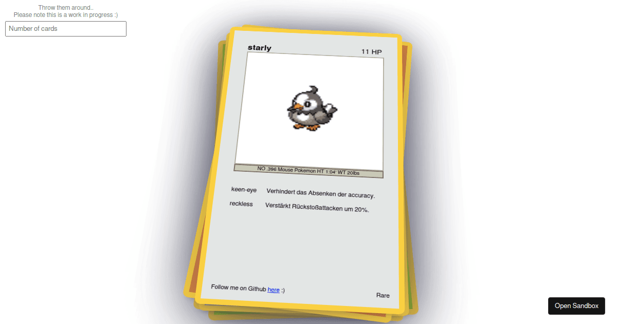Dynamically generated pokemon cards - Codesandbox Dynamically generated pokemon cards - Codesandbox