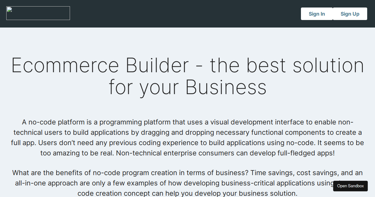 Nocode Codesandbox