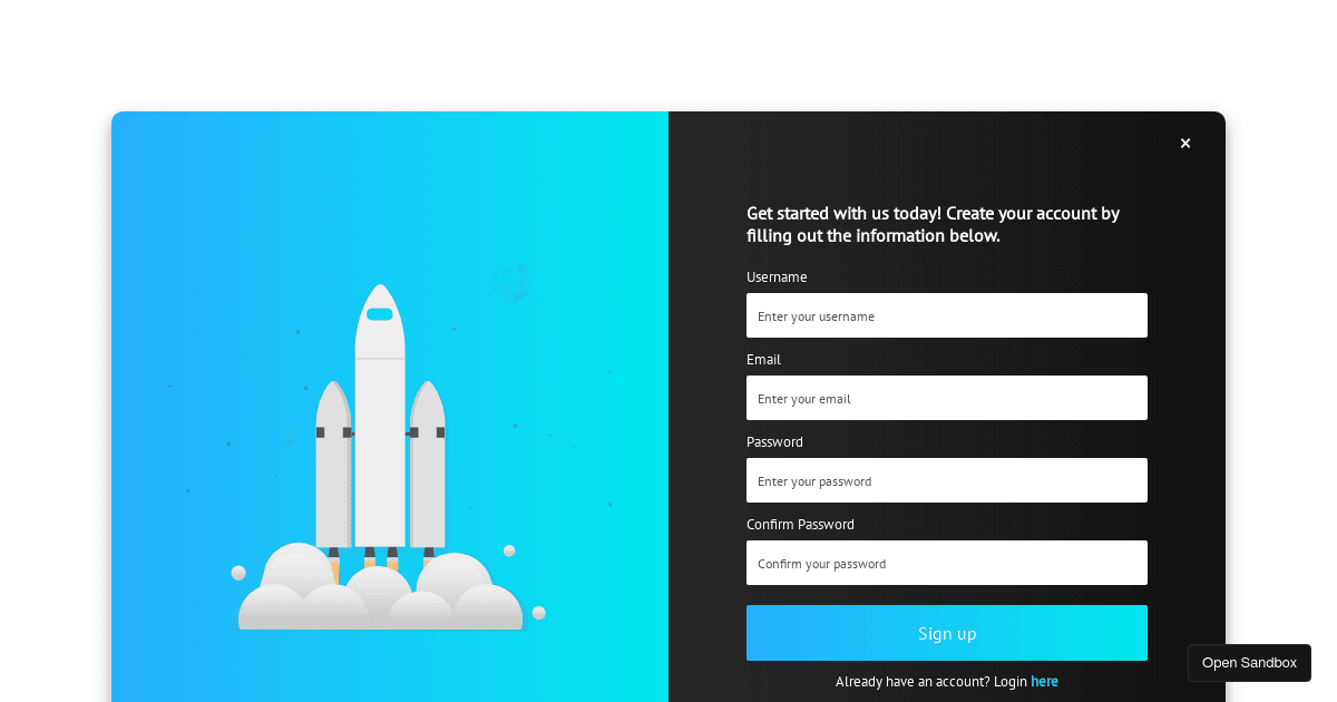LoginForm - Codesandbox
