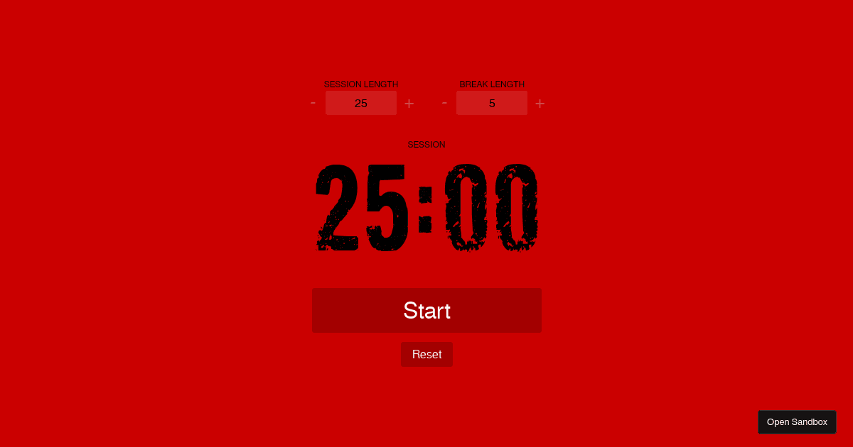 react-pomodoro-clock - Codesandbox