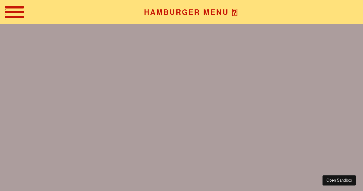 hamburger-menu - Codesandbox