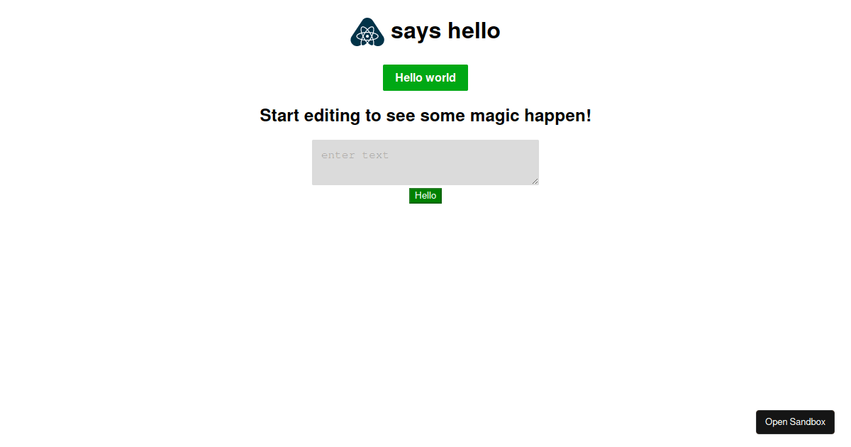 Asphalt React says hello (forked) - Codesandbox