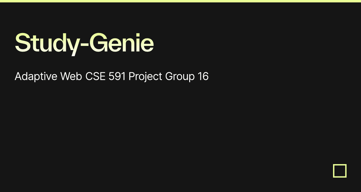 Study-Genie - Codesandbox