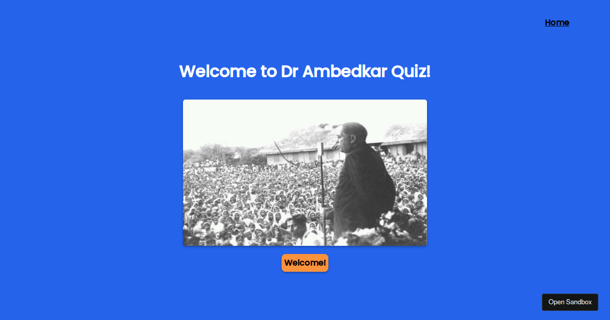 Dr Ambedkar Quiz App! - Codesandbox