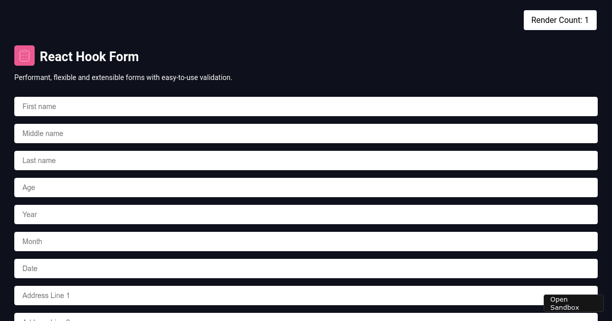 react-hook-form-js - Codesandbox