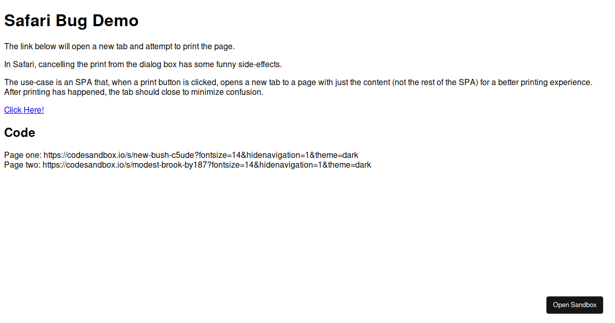 safari-demo-one - Codesandbox