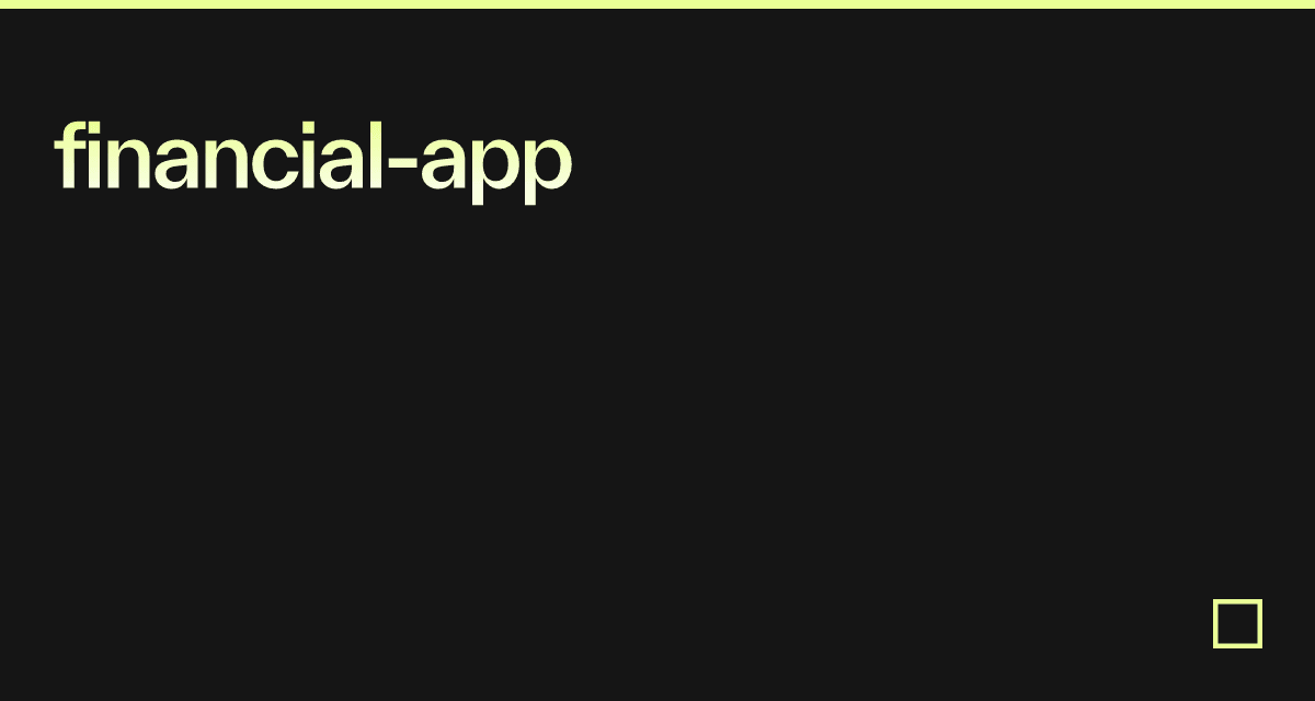 financial-app - Codesandbox