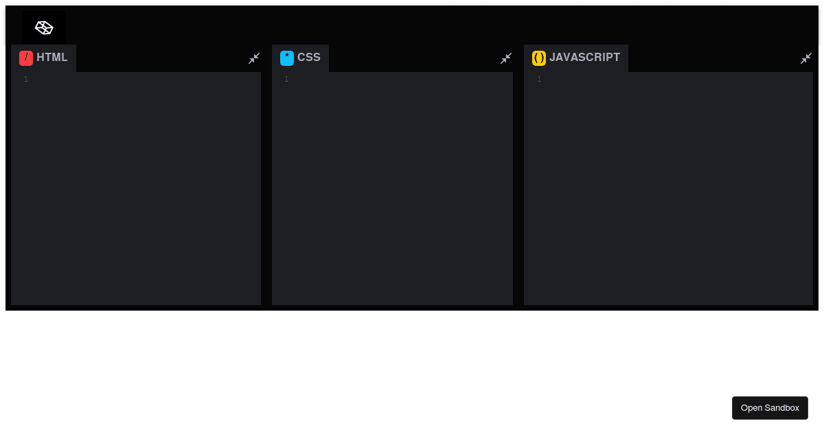 Codepen Editor Using React Codesandbox 2017