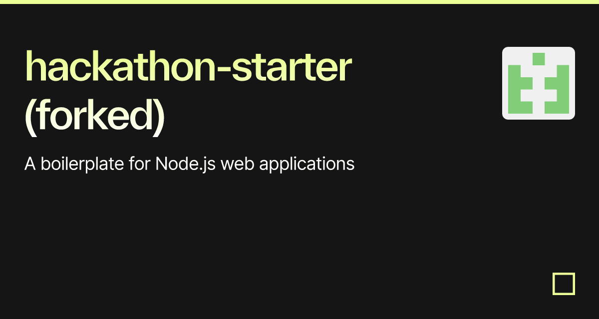 hackathon-starter (forked) - Codesandbox