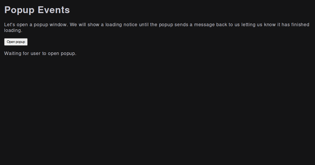 Popup Events - Codesandbox