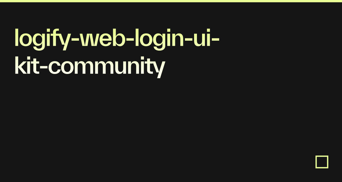 logify-web-login-ui-kit-community - Codesandbox