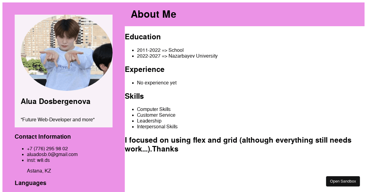Resume - Codesandbox