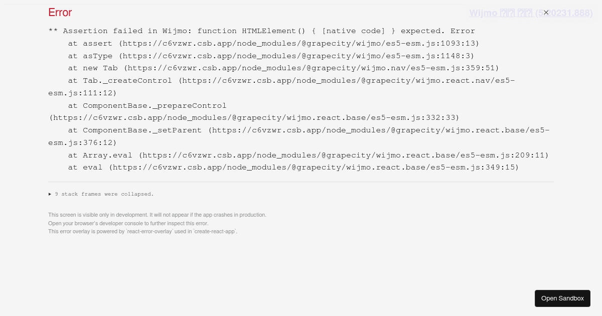 wijmo tabpanel - Codesandbox