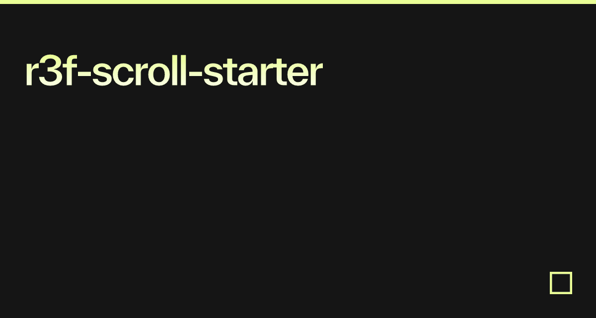 r3f-scroll-starter - Codesandbox