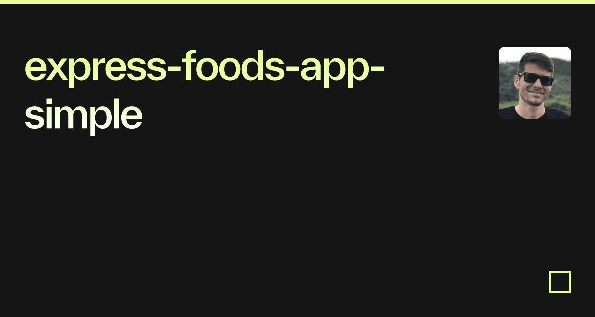 express-foods-app-simple - Codesandbox