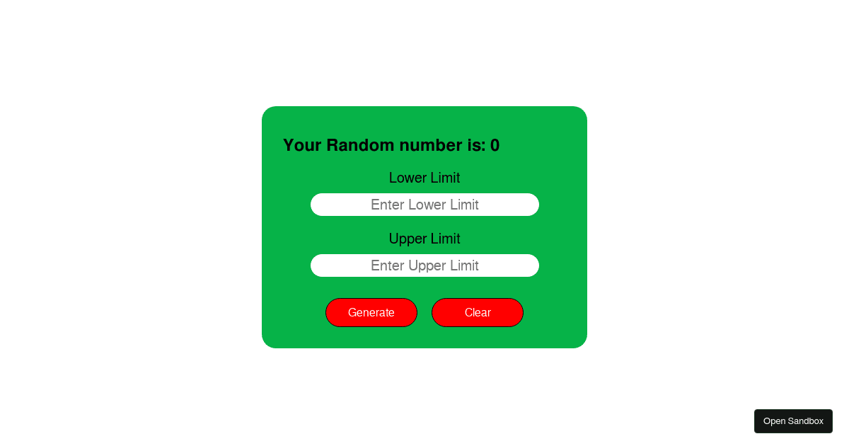 Random Number Codesandbox