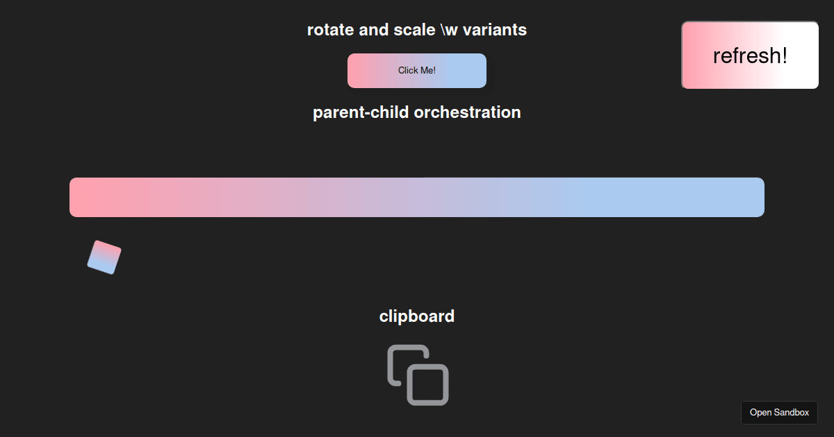Framer Motions 1 Codesandbox
