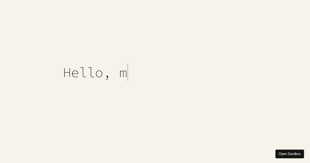 Typing Animation Codesandbox