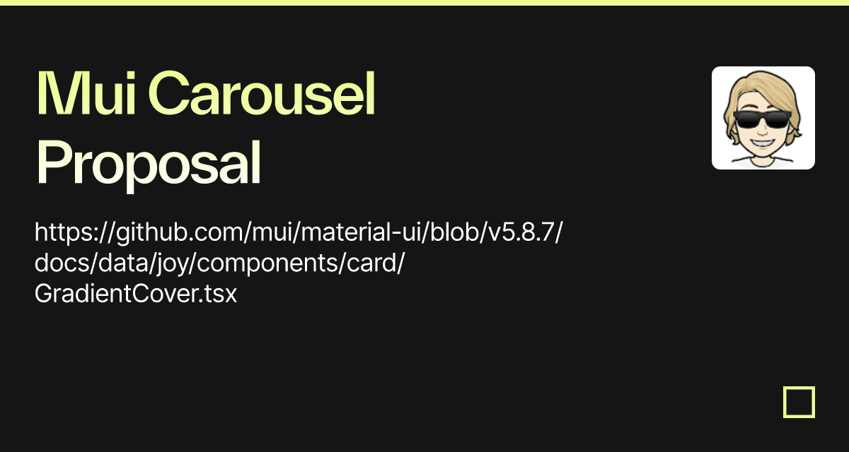 Mui Carousel Proposal - Codesandbox