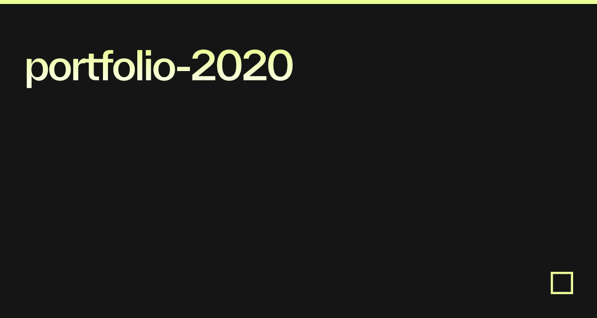 portfolio-2020 - Codesandbox