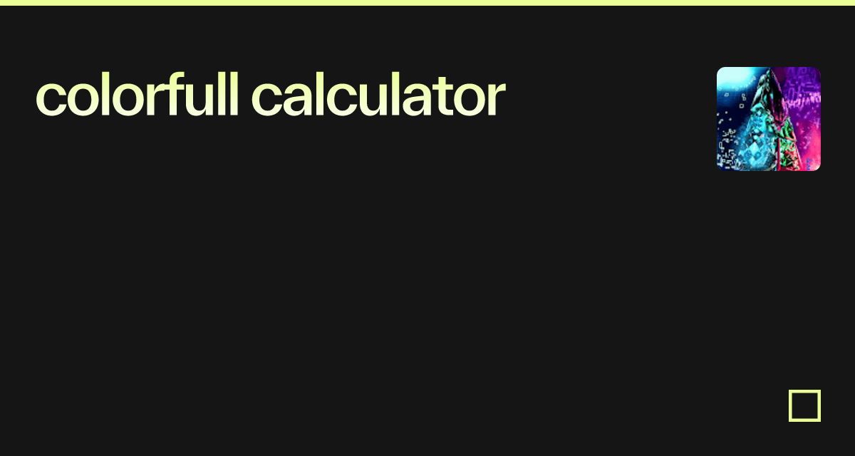 colorfull calculator - Codesandbox