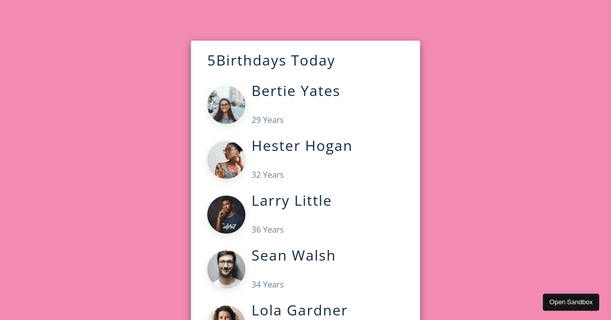 birthday-reminder - Codesandbox