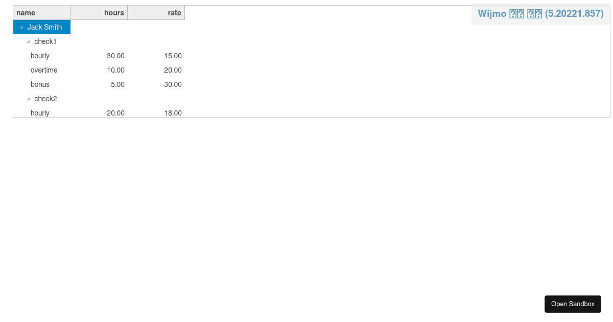 wijmo vertical copy and paste in TreeGrid - Codesandbox