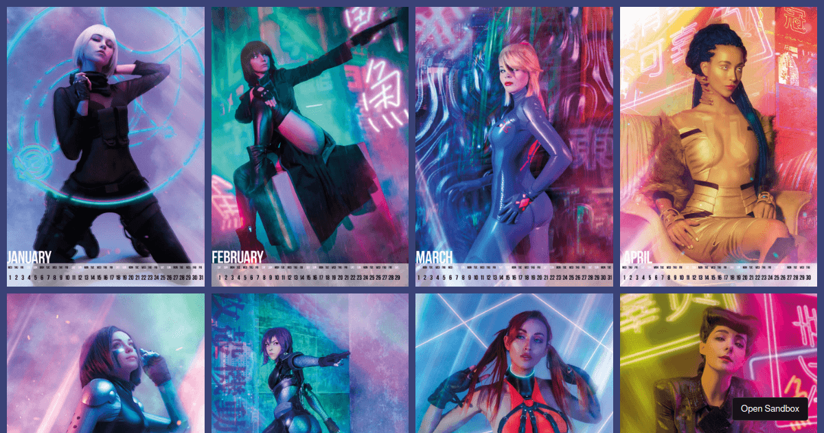 Cyberpunk Calendar 2020 - Codesandbox