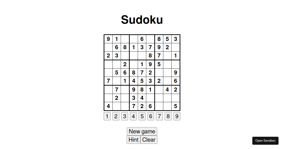 sudoku - Codesandbox