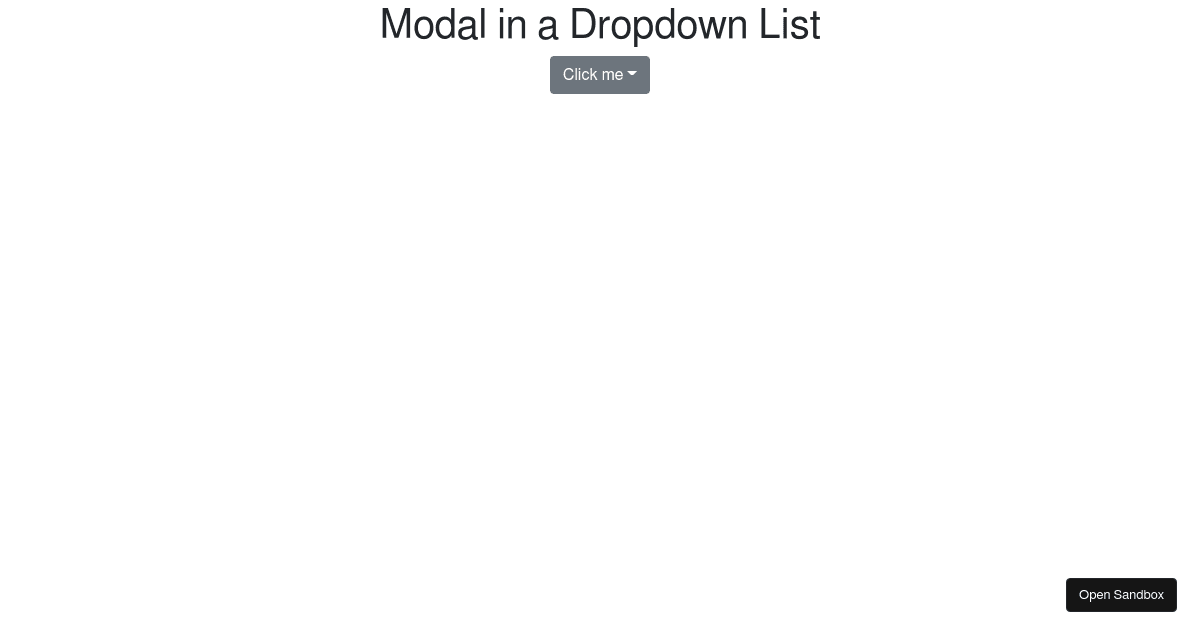 Modal Dropdown List Codesandbox