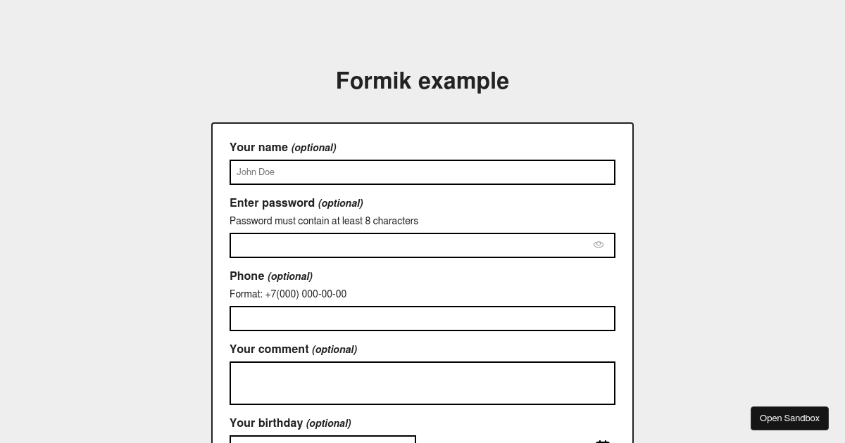 formik-example - Codesandbox