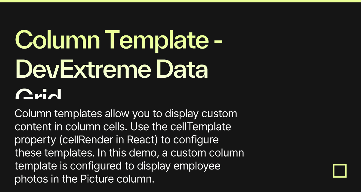 Column Template Devextreme Data Grid Codesandbox