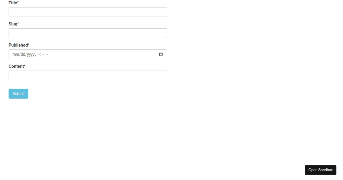  react jsonschema form example Codesandbox