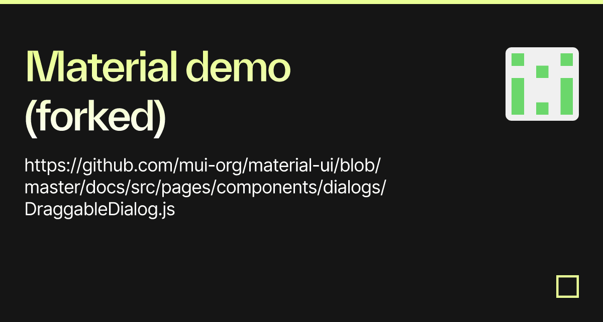 Material demo (forked) - Codesandbox