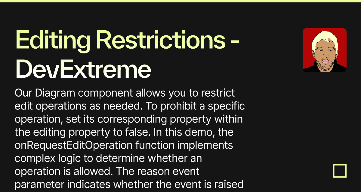 Editing Restrictions - DevExtreme Diagram (forked) - Codesandbox