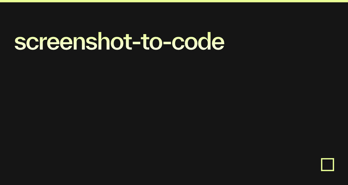 screenshot-to-code - Codesandbox