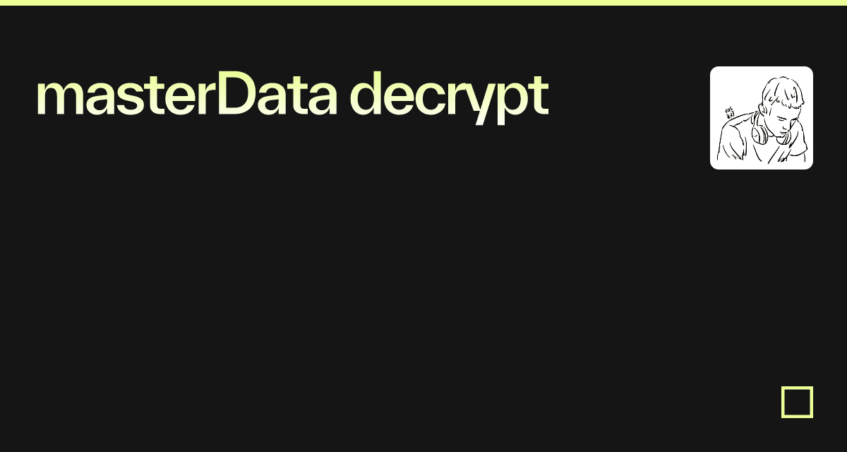 masterData decrypt - Codesandbox