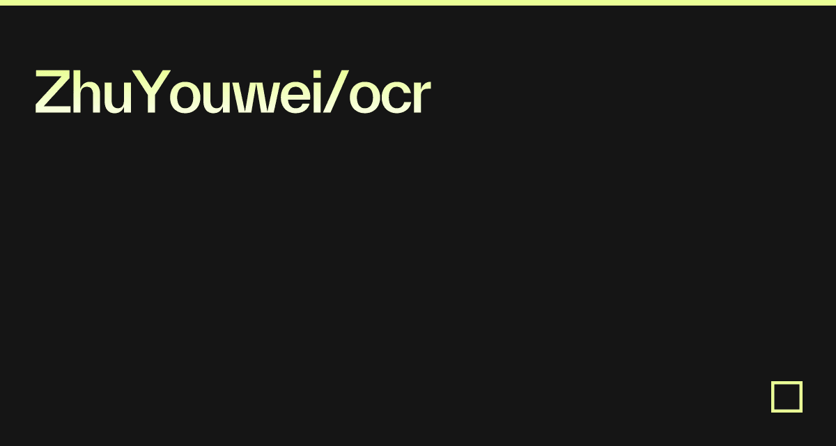 ZhuYouwei/ocr - Codesandbox