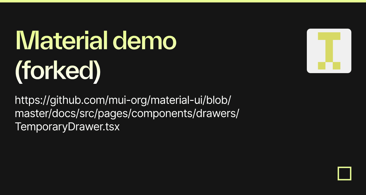 Material demo (forked) - Codesandbox