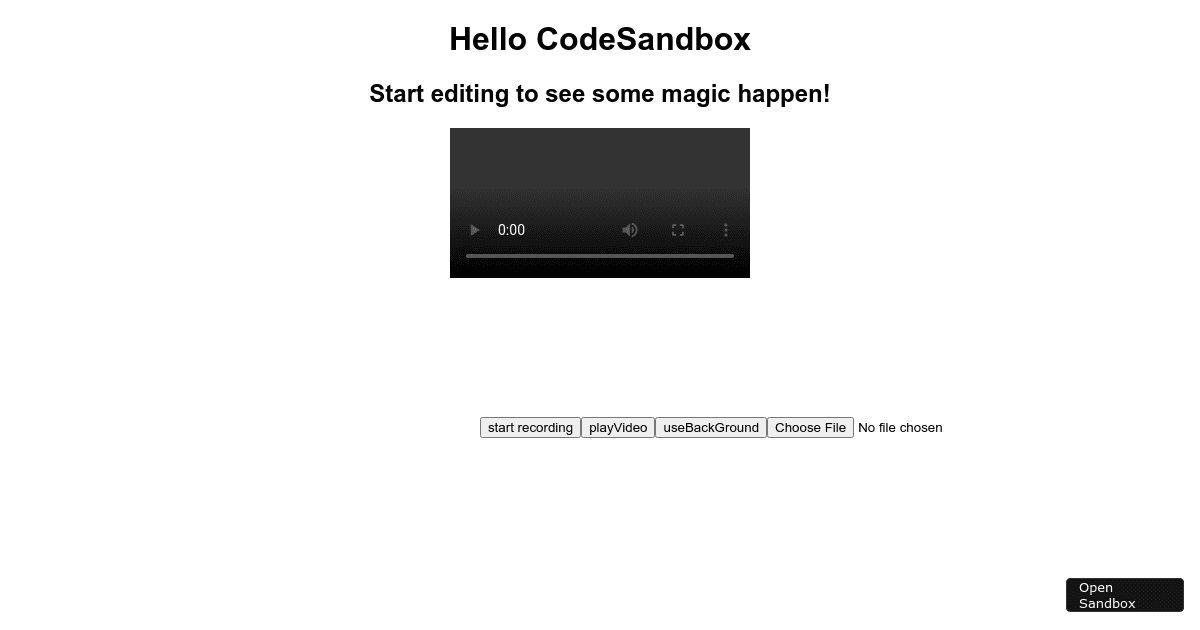 Virtual Background record (forked) - Codesandbox
