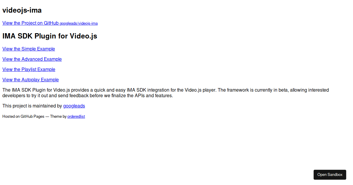 videojs-ima - Codesandbox
