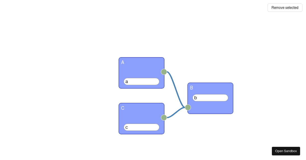 Rete.js v2 selectable connections - Codesandbox